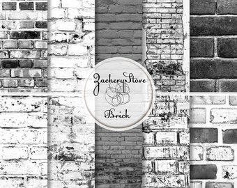 BRICK WALL Digital Scrapbook Craft Paper Pack Texture Set 10 | Etsy