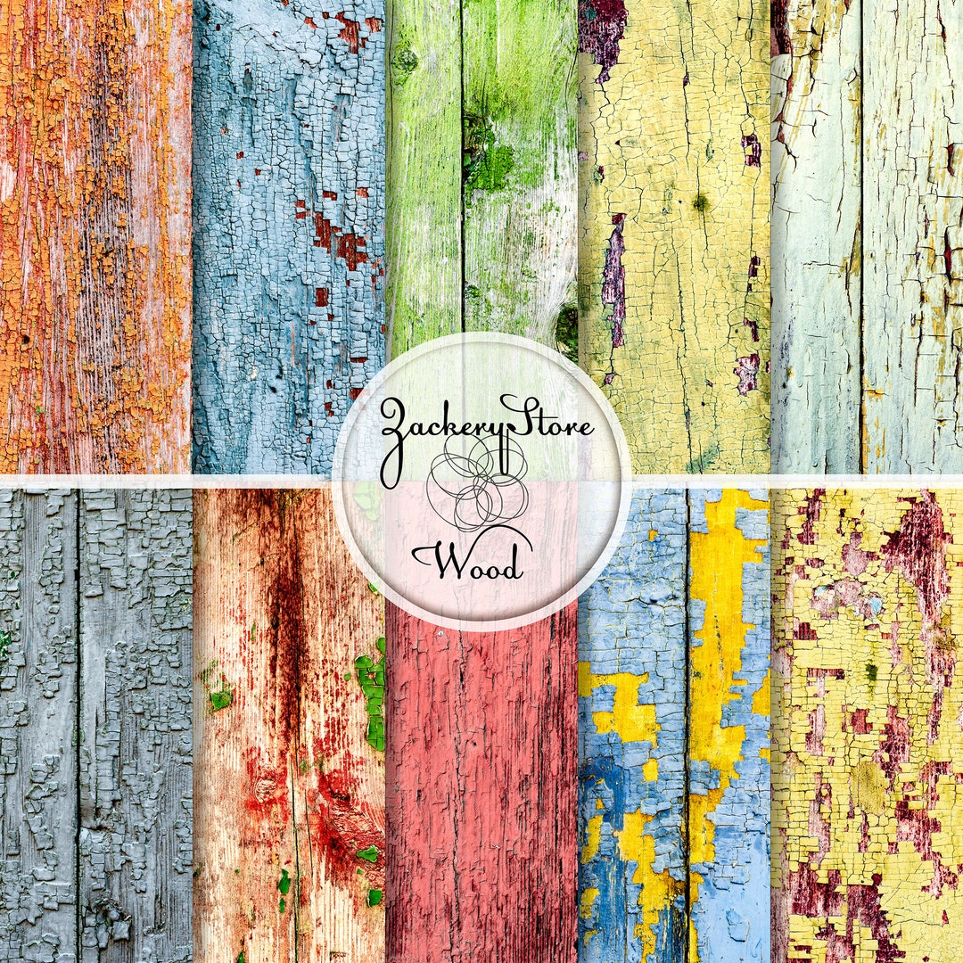 WOOD DIGITAL PAPER With Wood Background, Brown and Green Wood Texture ...