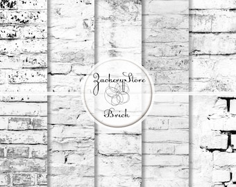BRICK WALL Digital Scrapbook Craft Paper Pack Texture Set 10 | Etsy