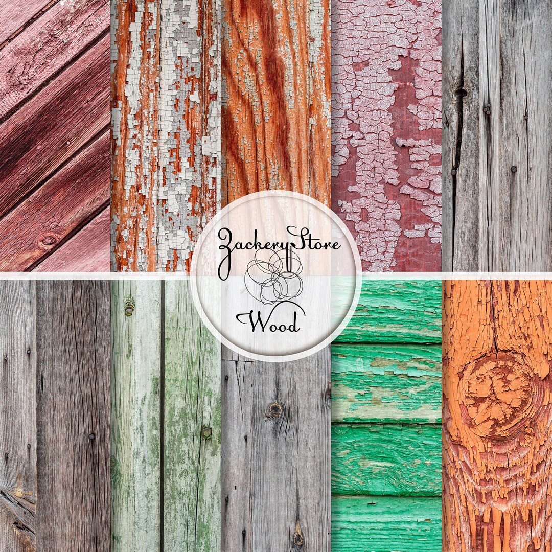 WOOD DIGITAL PAPER With Wood Background, Gray, Green and Red Wood ...
