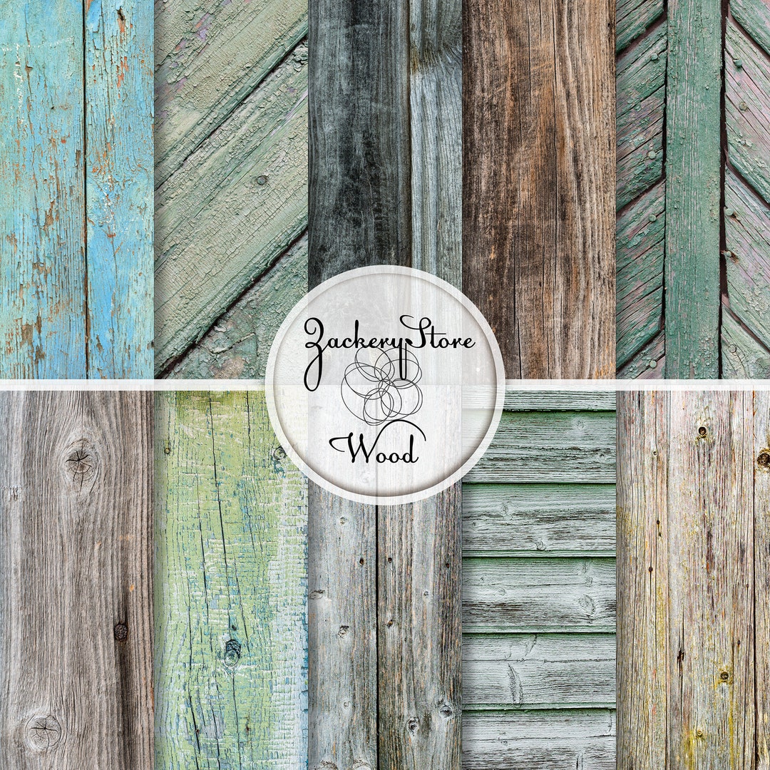 WOOD DIGITAL PAPER With Wood Background, Brown and Green Wooden Texture ...