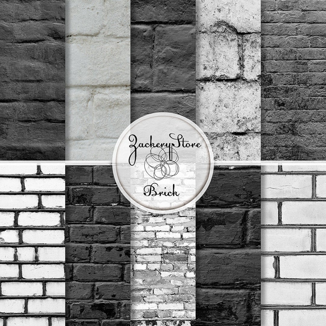 BRICK WALL Digital Scrapbook Craft Paper Pack Texture Set 10 Papers 300 ...