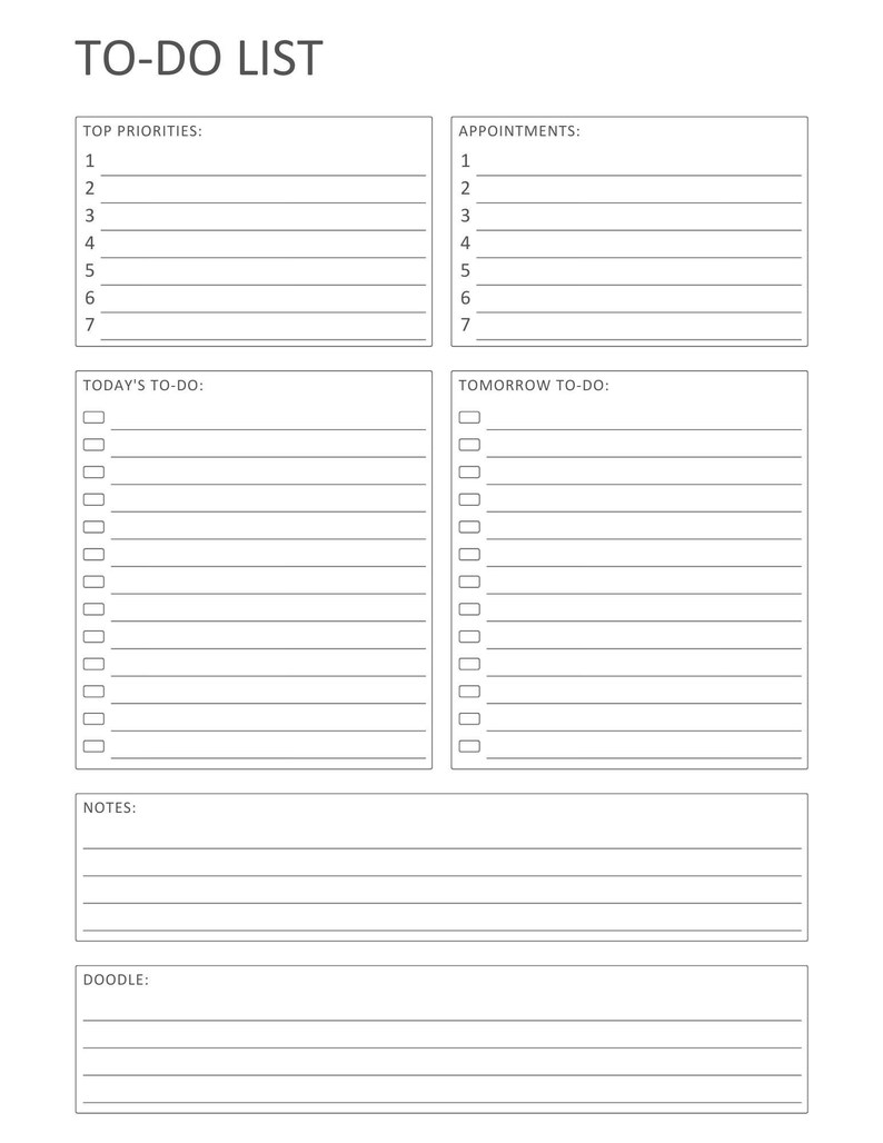 To Do List Template - Etsy