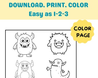Halloween Monster Coloring Page for Kids, Halloween Coloring Page, Kid ...