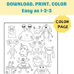 Halloween Monster Coloring Page for Kids, Halloween Coloring Page, Kid ...