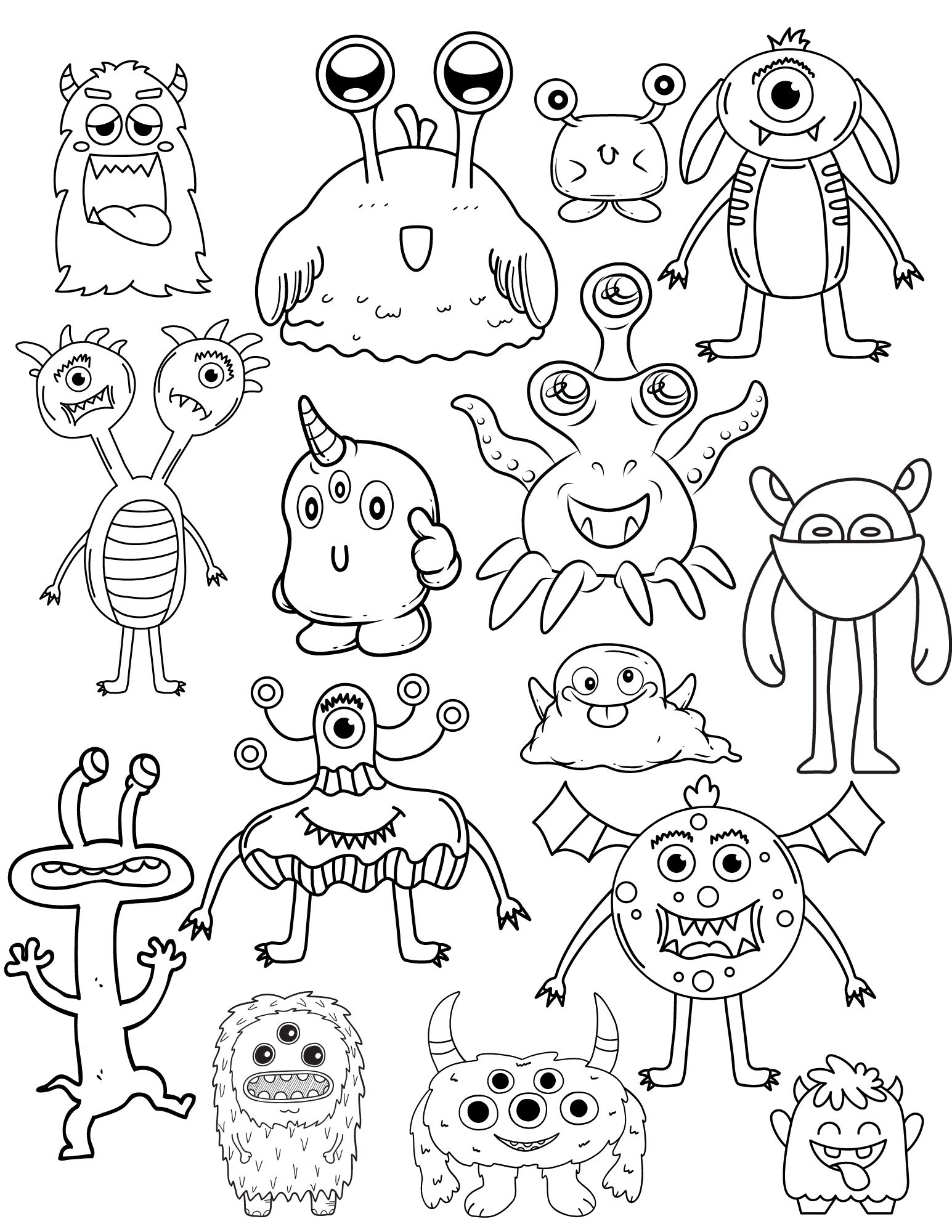 Halloween Monster Coloring Page for Kids, Halloween Coloring Page, Kid ...