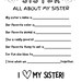 All About My Sister Printable, Sister Printable, Sister Activity ...
