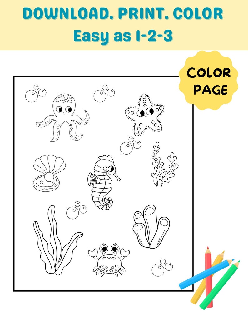 Ocean Coloring Page for Kids, Coloring, Under the Sea Kid Coloring Page ...