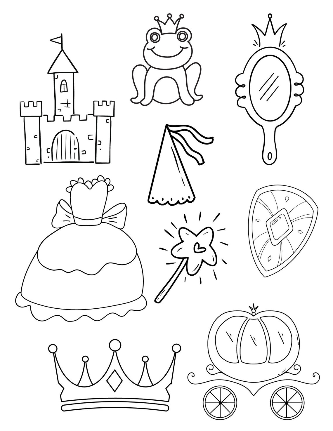Princess Coloring Page for Kids, Coloring, Princess Kid Coloring Page ...