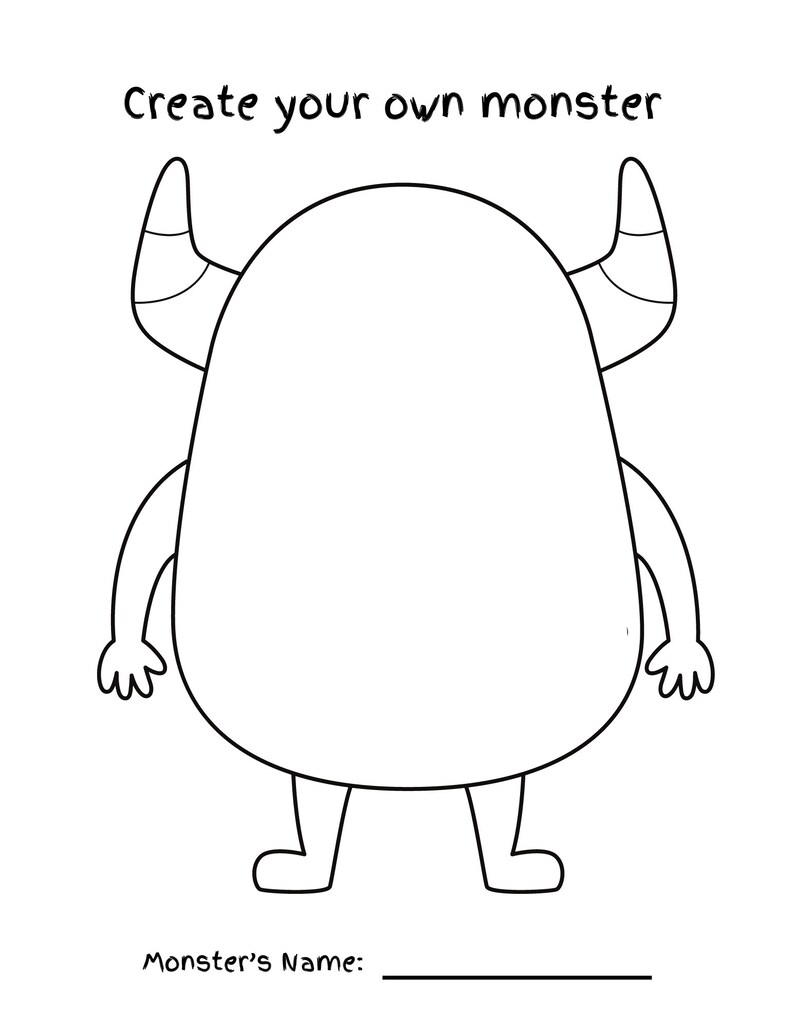 Halloween Monster Coloring Page for Kids, Monster Coloring Page, Kid ...