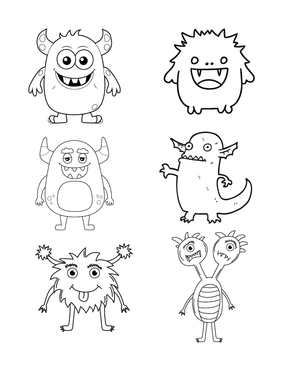 Halloween Monster Coloring Page for Kids, Halloween Coloring Page, Kid ...