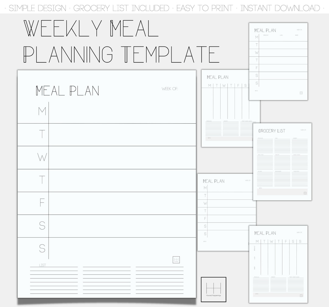 Simple Modern Weekly Meal Planning and Prep Template for Healthy Eating ...