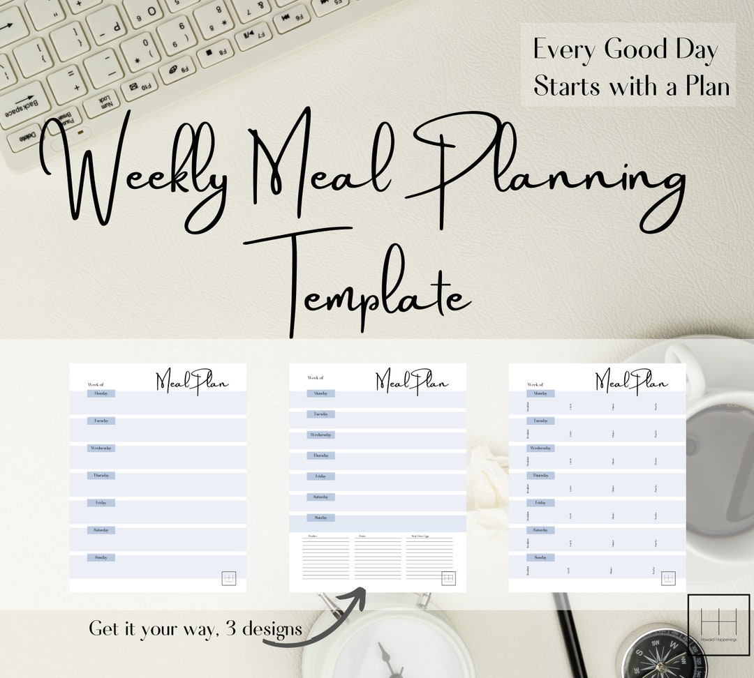Weekly Meal Planning and Prep Template for Healthy Eating, Organizing ...