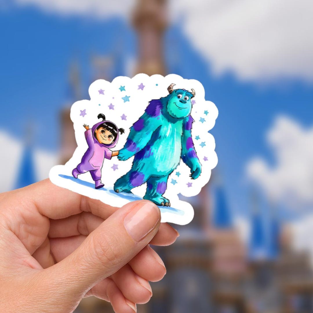 Monsters Inc. Sully and Boo , Kitty , World Sticker Waterproof Disney ...