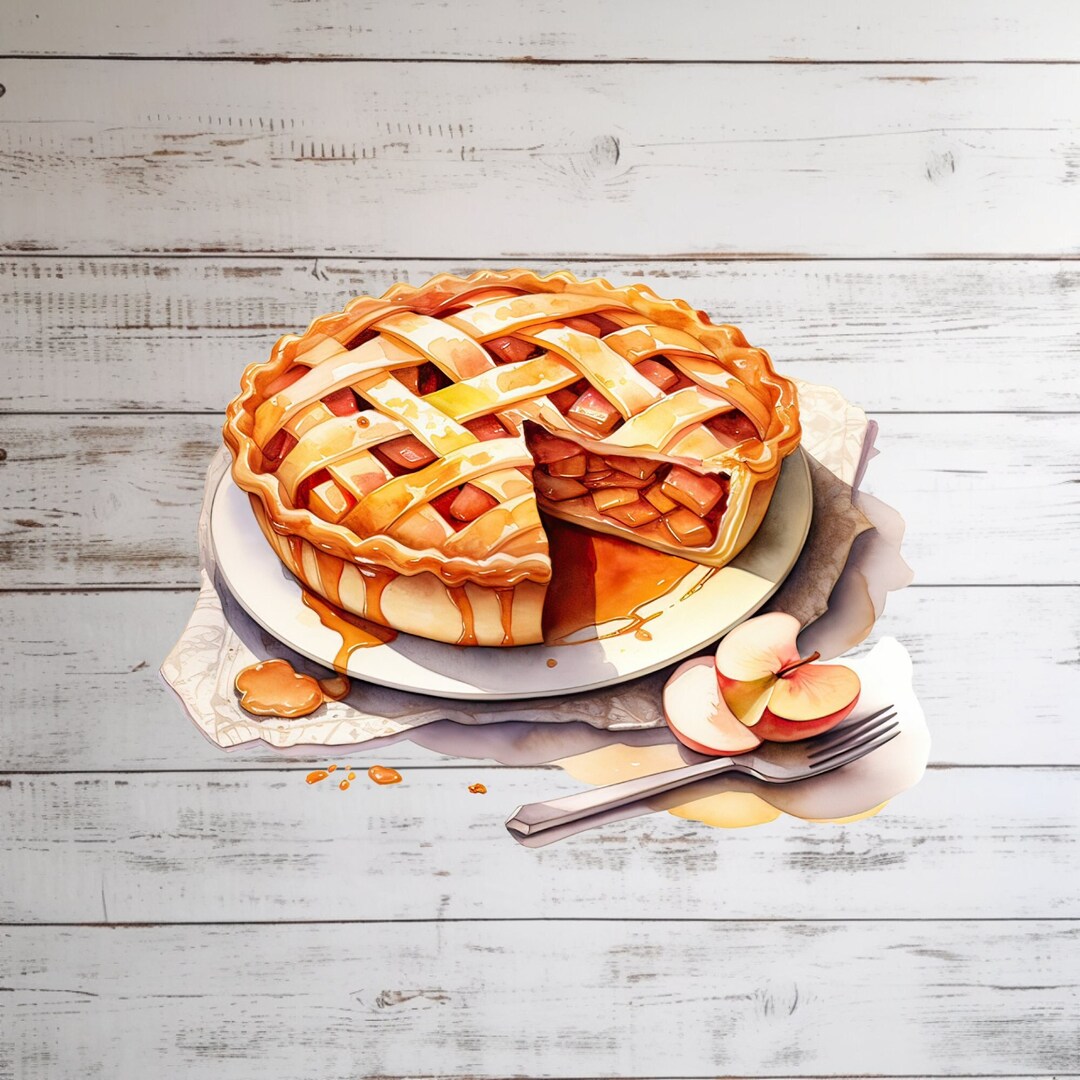 Fall Sweet Treats Watercolor Clipart Cozy Fall Images, Apple Pie ...