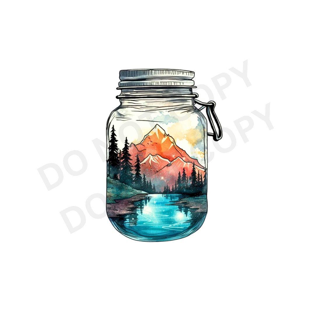 Mason Jar Mountain PNG Transparent Clipart Cartoon Design,printable ...