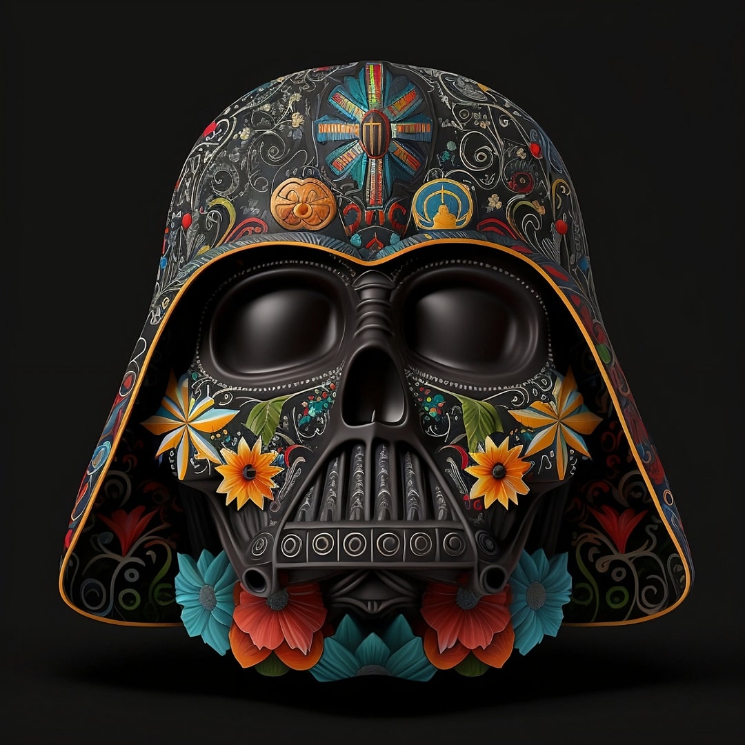 Darth Vader Sugar Skull PNG Cricuit Star Wars Digital Art - Etsy