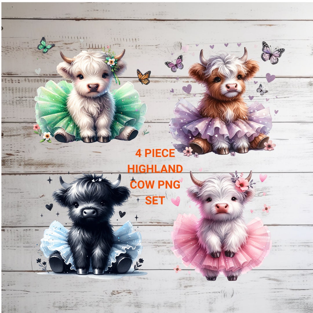Cute Baby Highland Cow Clipart, Highland Cow PNG, Cute Highland Cow ...