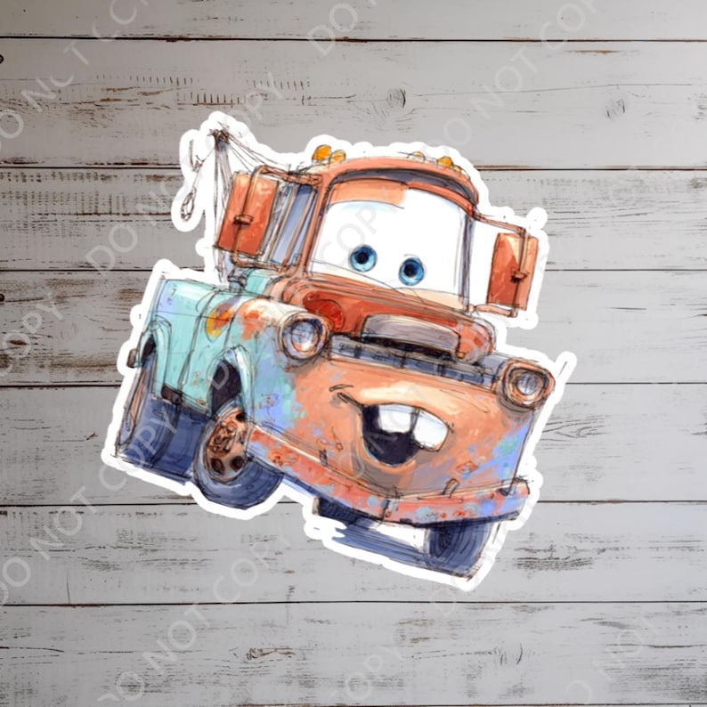 Lightning Mcqueen & Tow Mater Sticker - Waterproof Vinyl Decal - Etsy