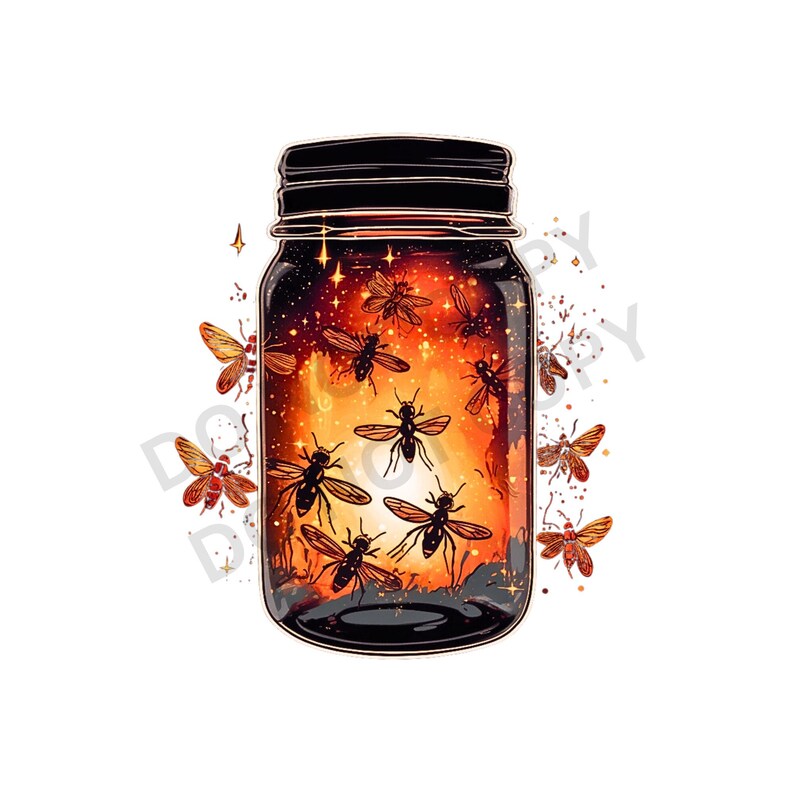 Mason Jar Firefly PNG Transparent Clipart Cartoon Design,printable ...