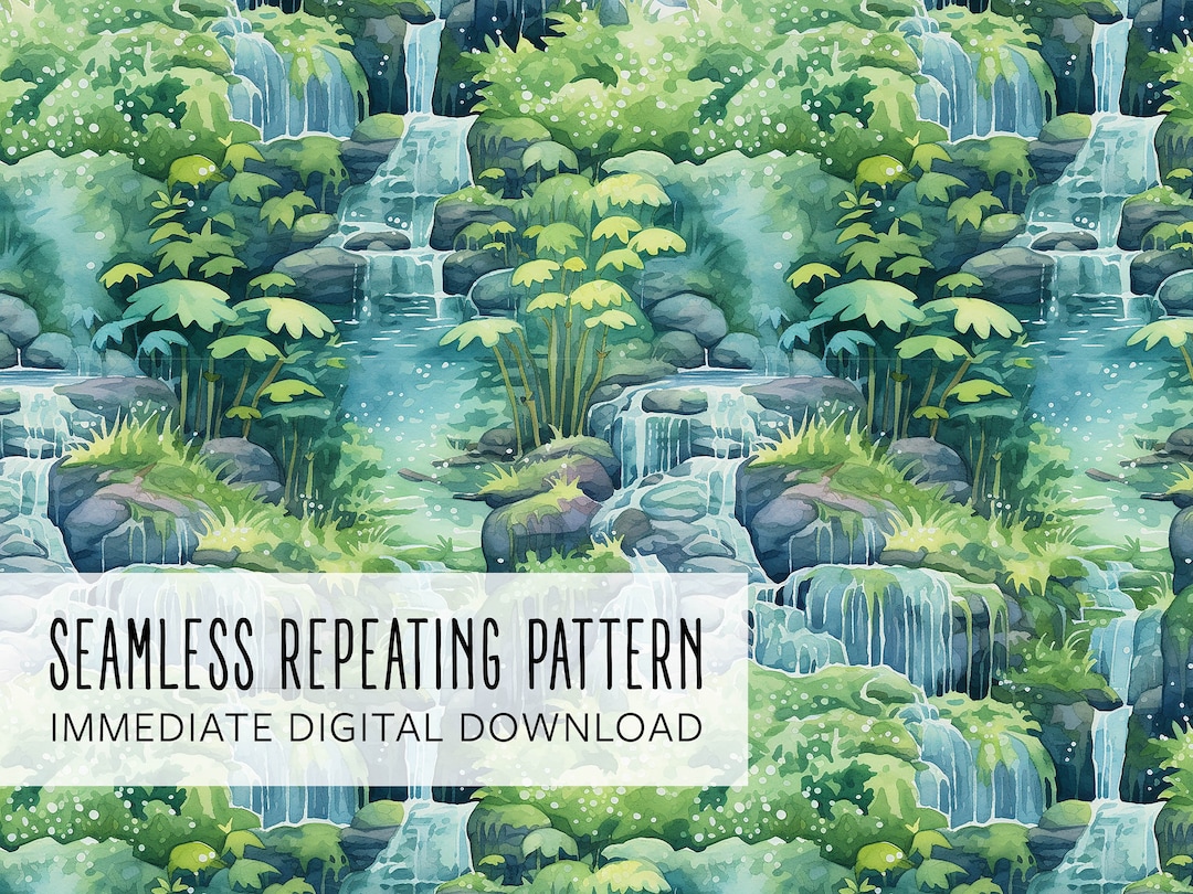 Trickling Stream Landscape Digital Seamless Pattern File - Etsy