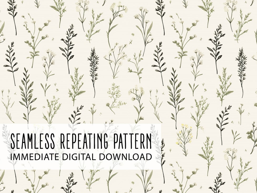 Dainty Leaves Foliage Digital Seamless Pattern File - Etsy