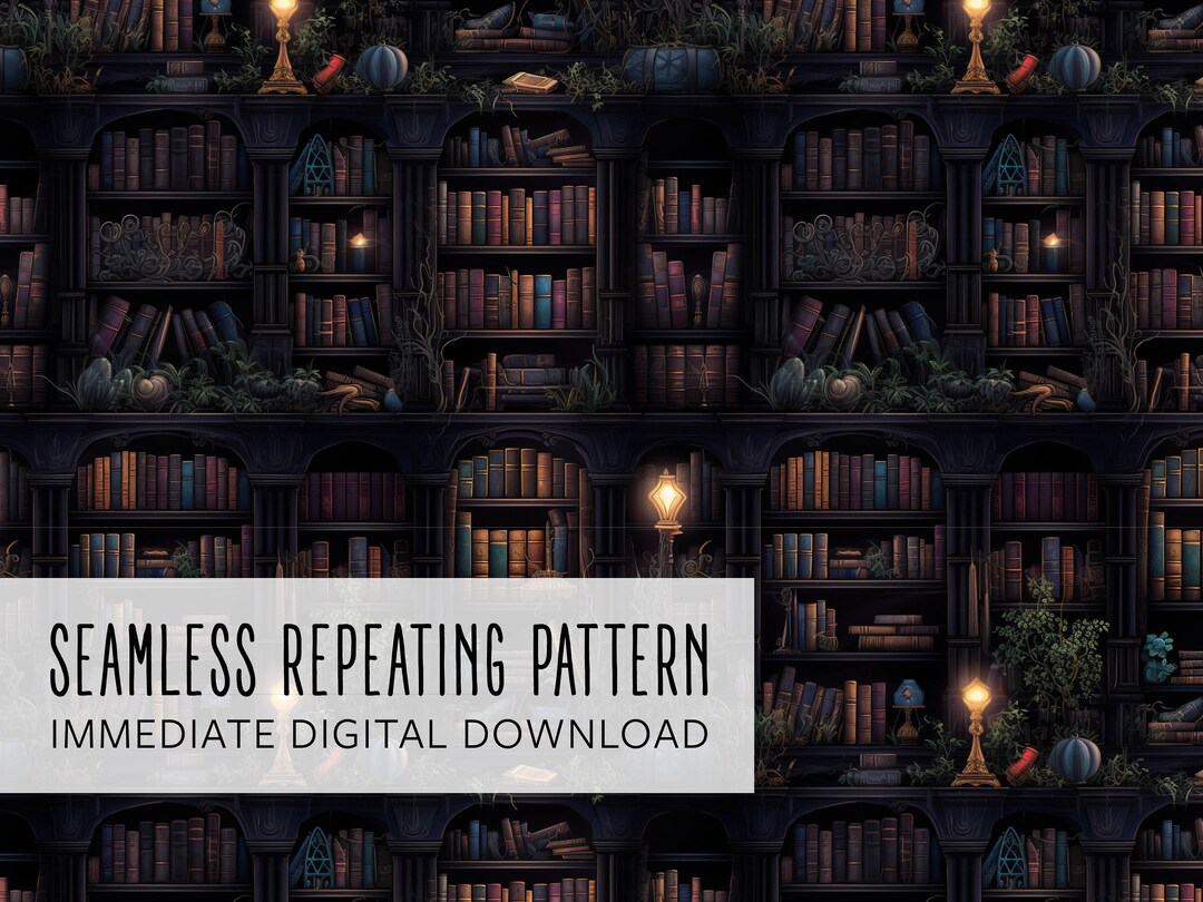Dark Magic Library Digital Seamless Pattern File - Etsy