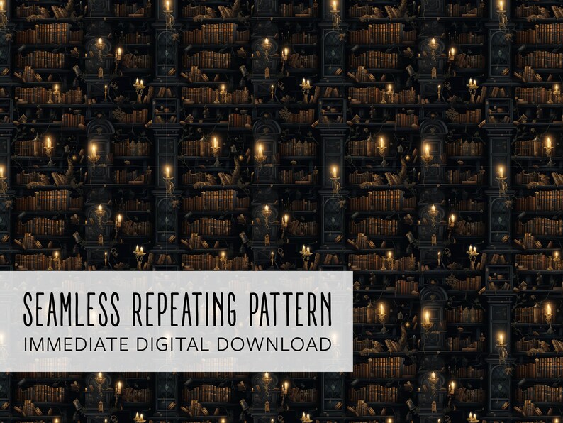 Dark Magic Library Digital Seamless Pattern File - Etsy