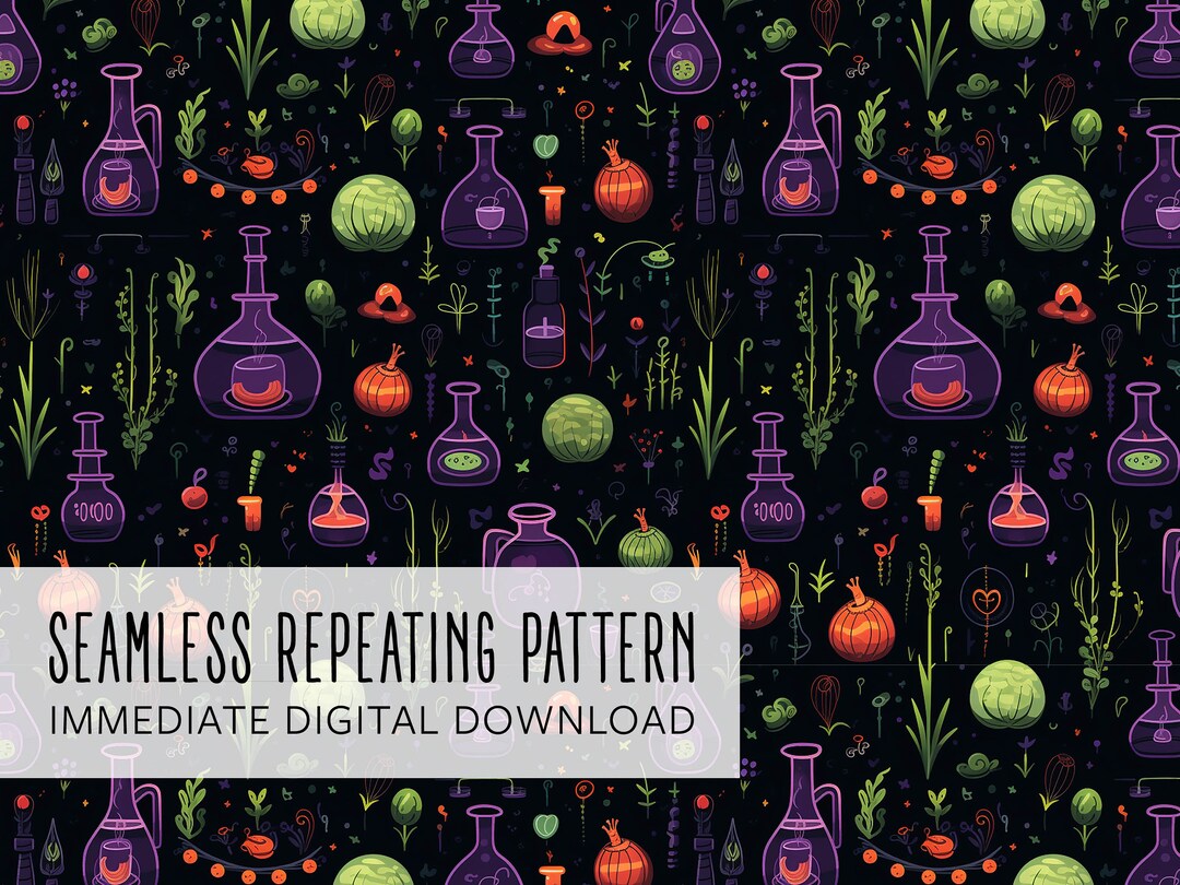 Neon Potions Digital Seamless Pattern File - Etsy