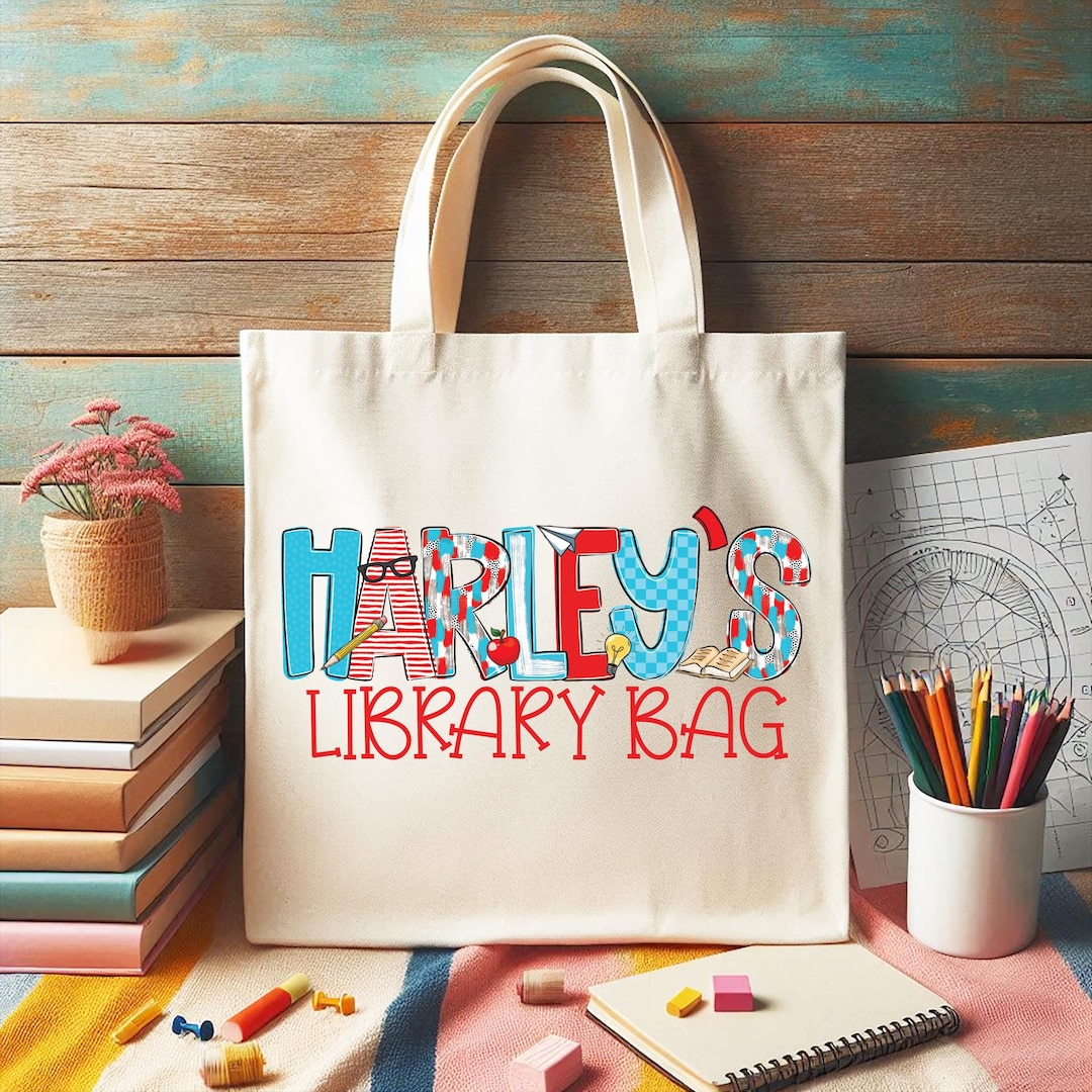 Personalized Kids Library Tote Bag: Children's Book Bag - Etsy