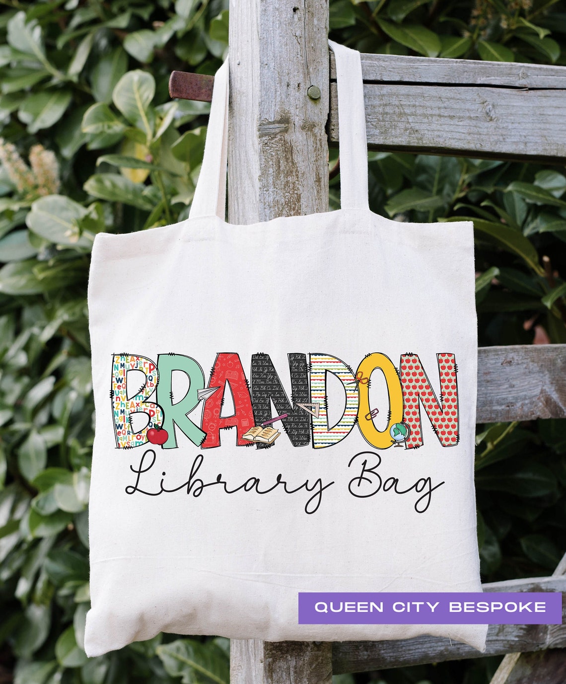 Personalized Library Bag for School Personalized School - Etsy