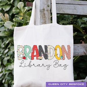 Personalized Library Bag for School, Personalized School Library Bag ...