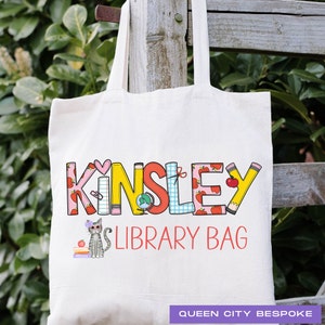 Personalized School Library Bag, Personalized Library Bag for School ...