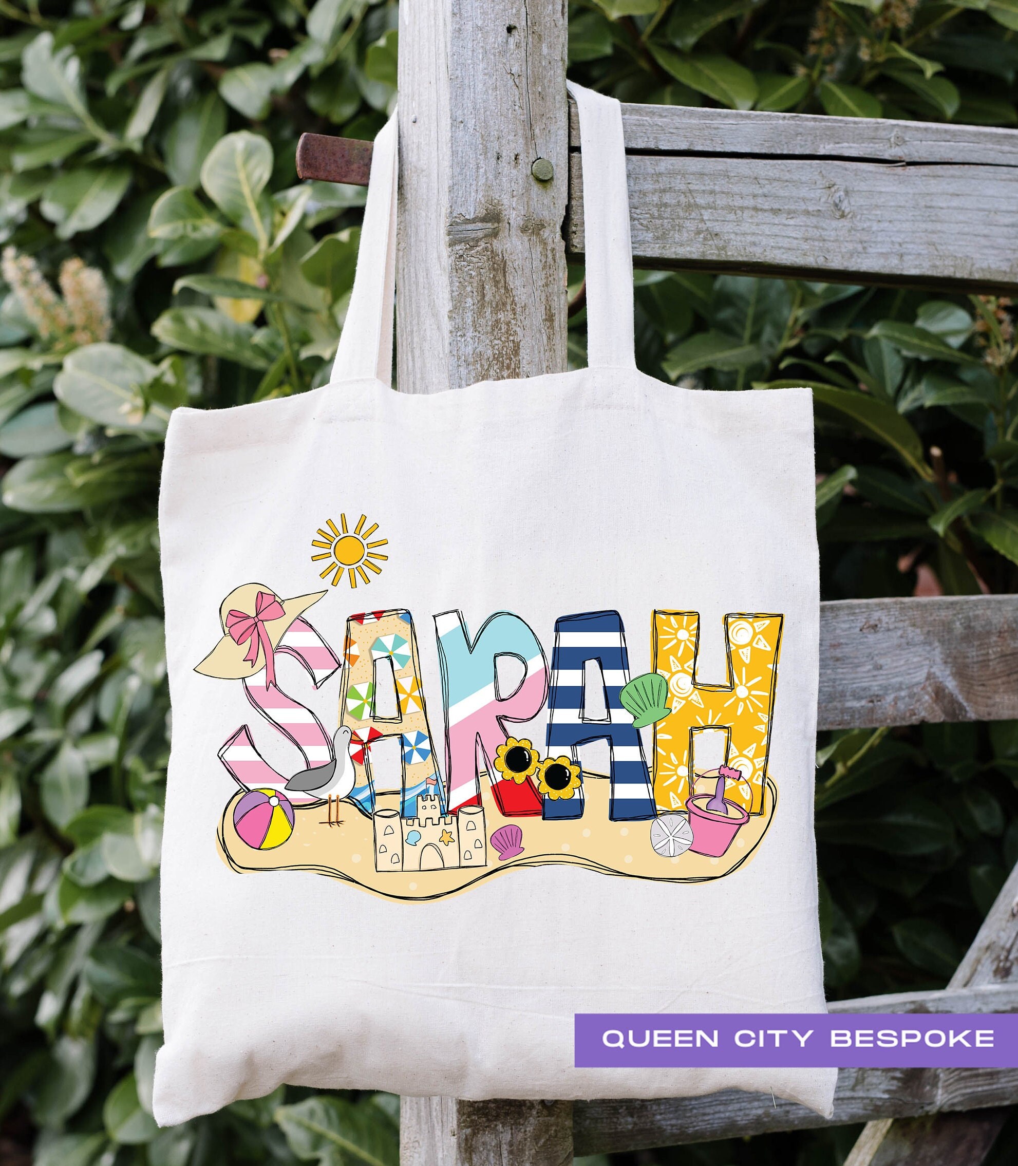 Personalized Girls Beach Bag Girls Name Beach Tote Bag - Etsy