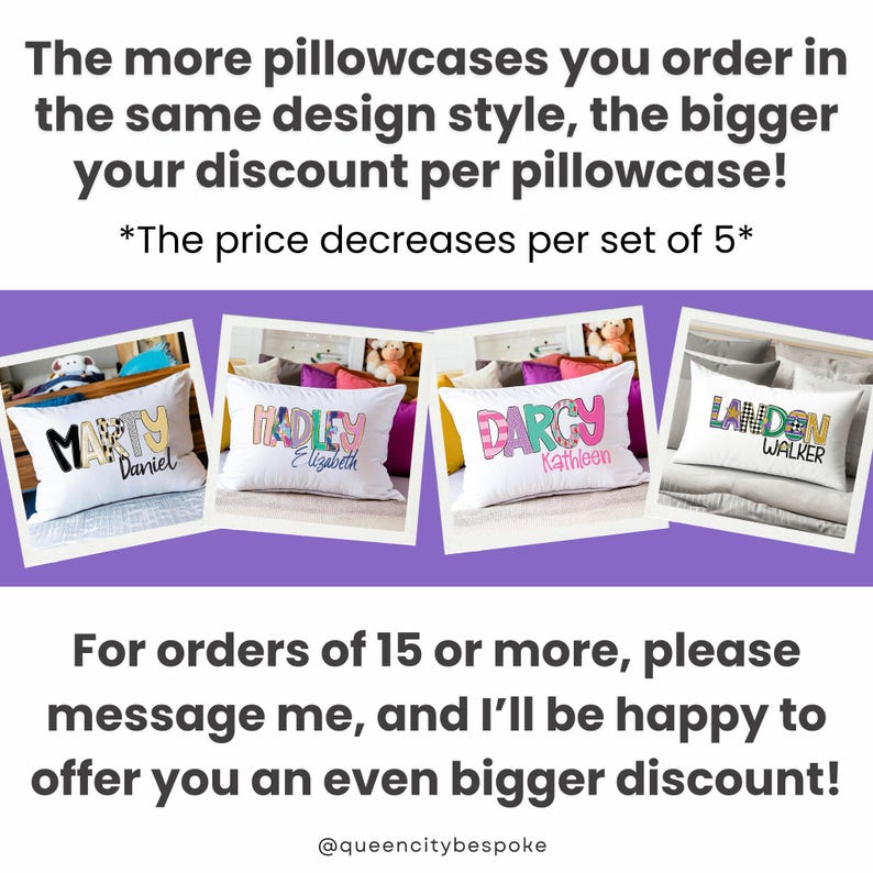 Personalized Girls Name Pillowcase: Colorful Doodle Font, Custom ...