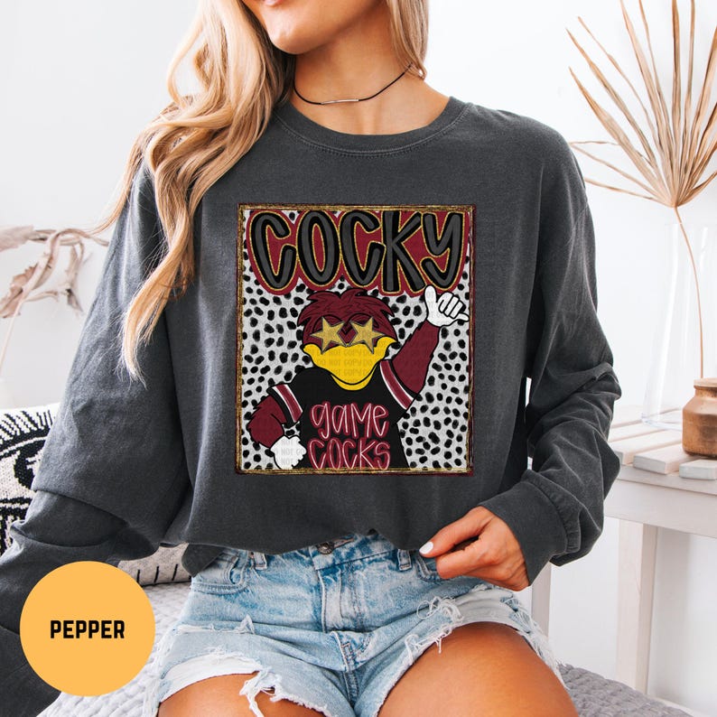 Cocky South Carolina Football Mascot T-shirt, Funky Gamecocks Cocky ...