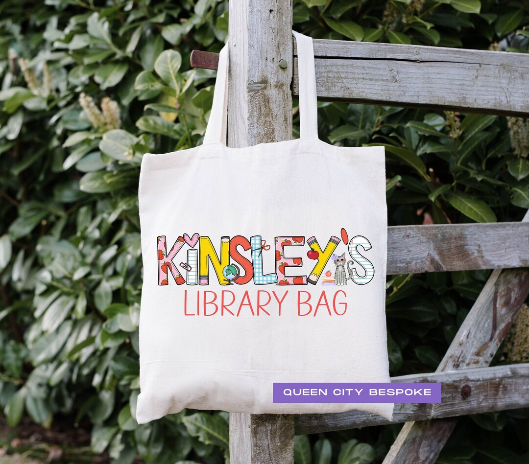 Personalized Library Bag for School, Personalized School Library Bag ...