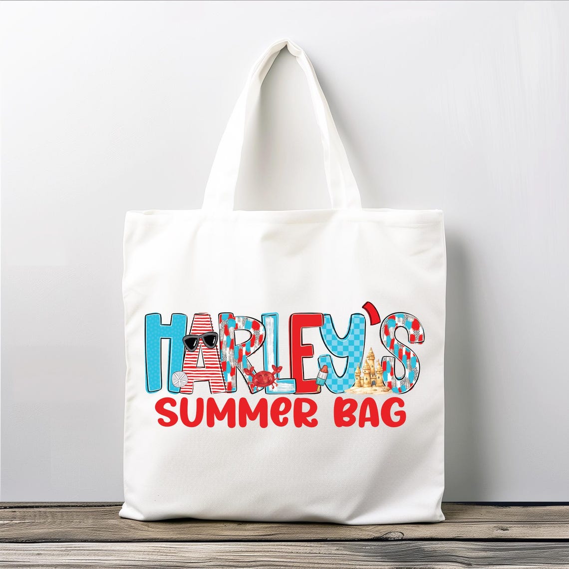 Personalized Kids Beach Tote Bag: Custom Summer Vacation Pool Bag - Etsy