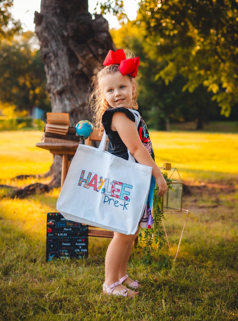 Personalized School Library Bag, Personalized Library Bag for School ...