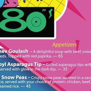 CAFE 80's Menu Back to the Future - Etsy