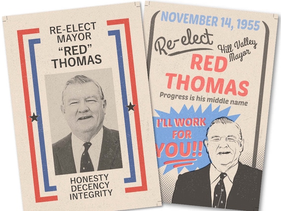 Back to the Future RED THOMAS 1955 Re-election Campaign Add - Etsy