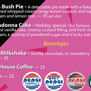 CAFE 80's Menu Back to the Future - Etsy