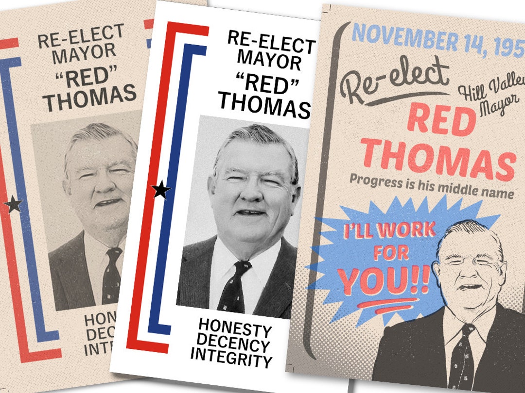 Back to the Future RED THOMAS 1955 Re-election Campaign Add - Etsy