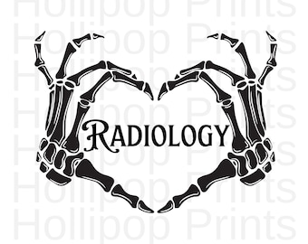 Heart Skeleton Hands With Radiation Symbol. Radiology Week 2022 Shirt ...