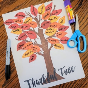Thankful Tree With Leaves Printable - Etsy