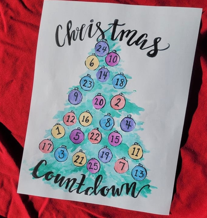 Christmas Tree Countdown Printable - Etsy