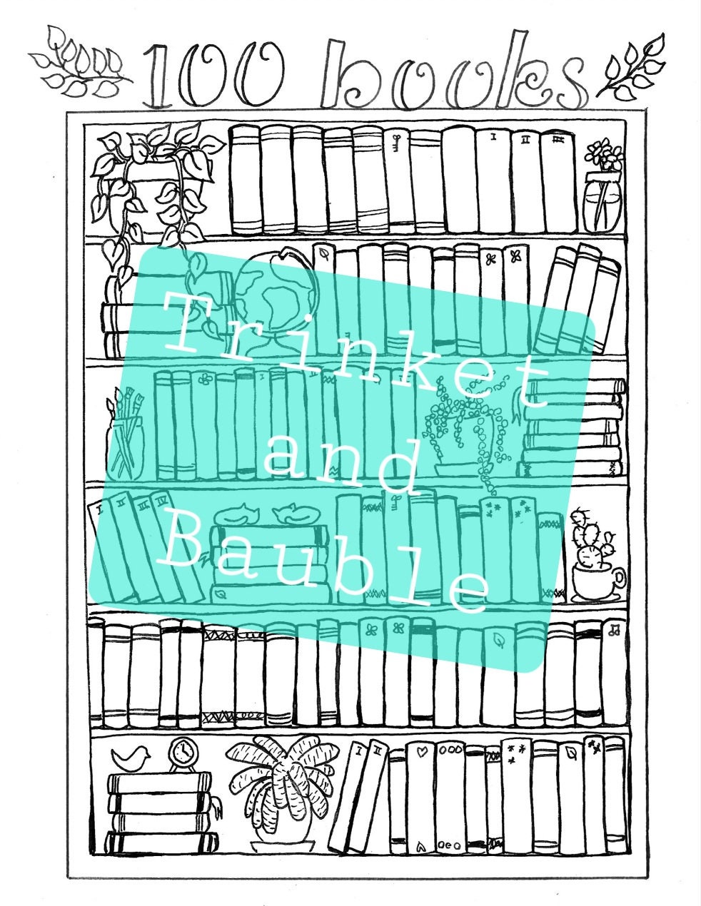 100 Books Book Log B&W AND Color - Etsy