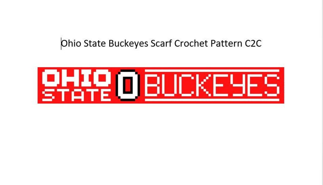 Crochet Ohio State Buckeyes Scarf Written Pattern Only C2C - Etsy