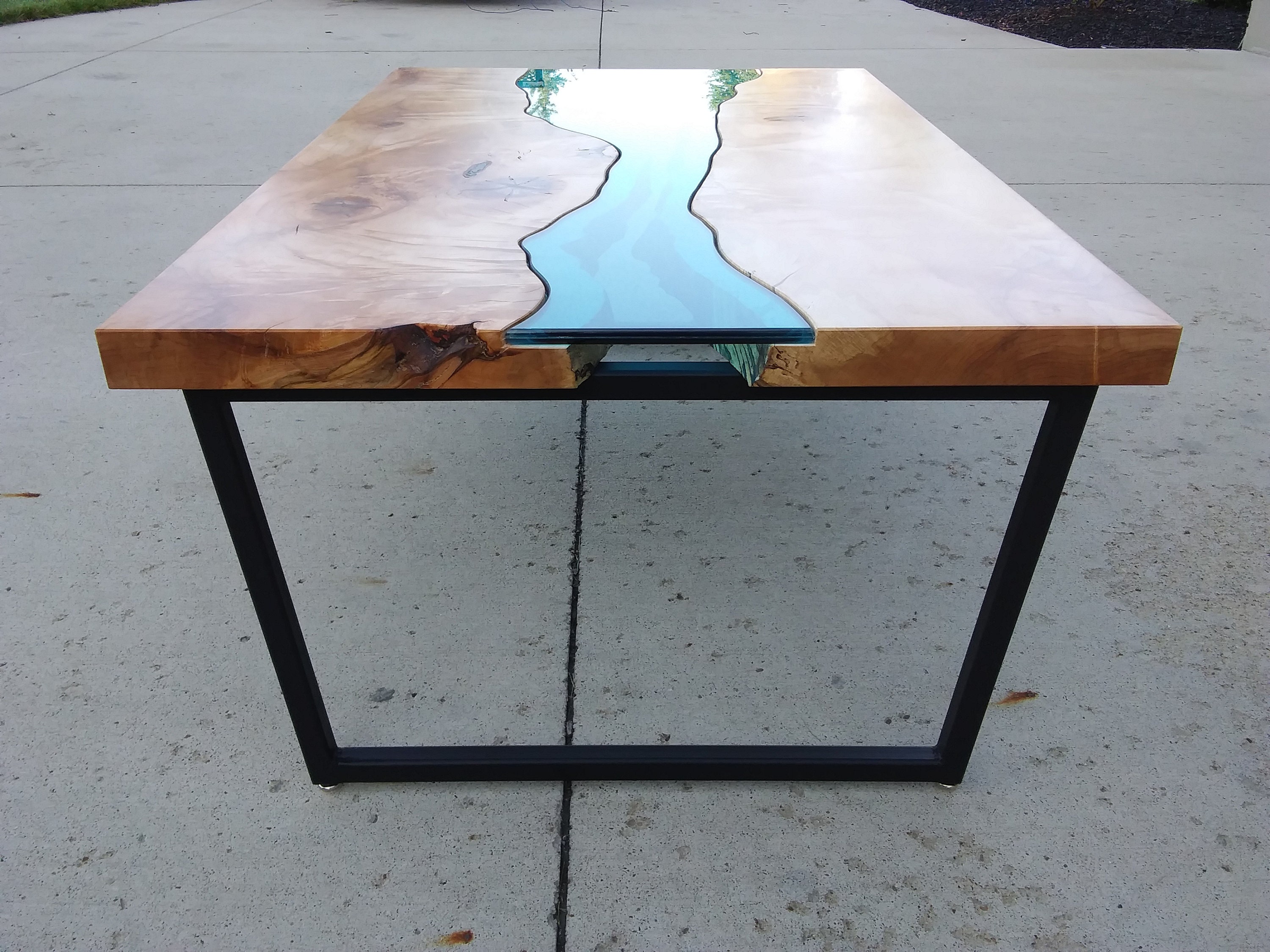 Maple River Glass Coffee Table With 1/2 Glass - Etsy