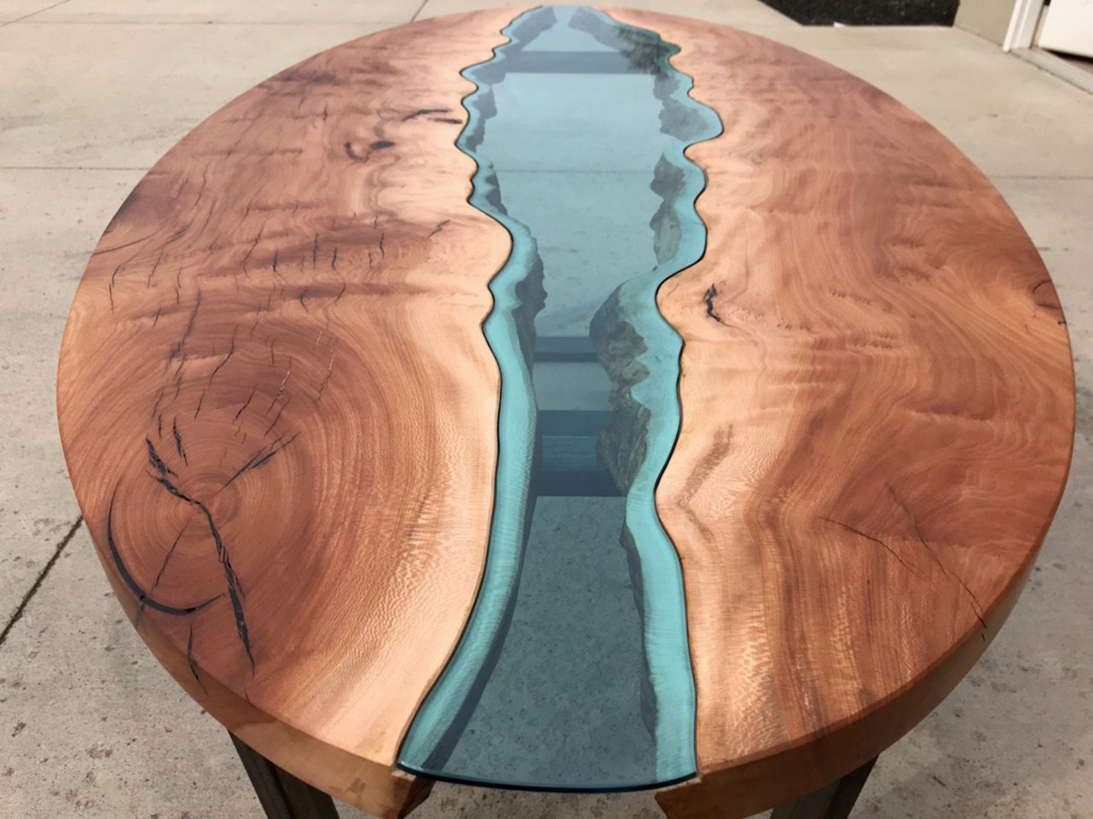 Sycamore River Glass Dining Table - Etsy